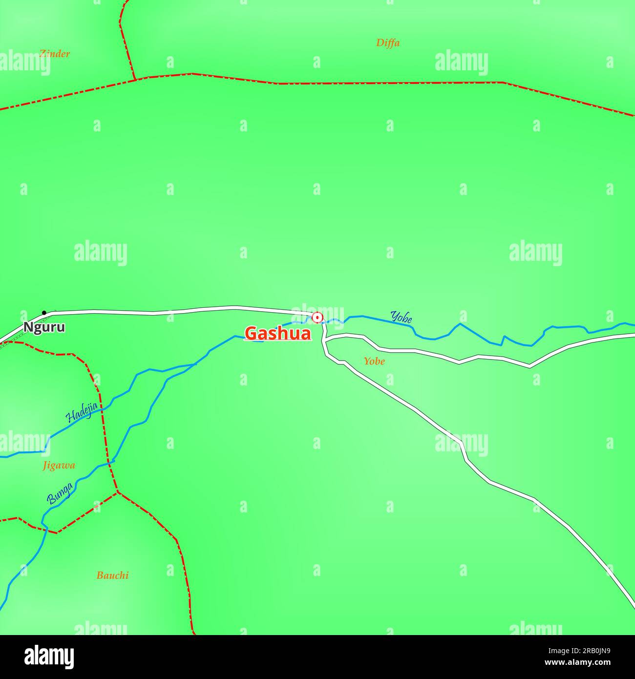 Map of Gashua City in Nigeria Stock Photo - Alamy