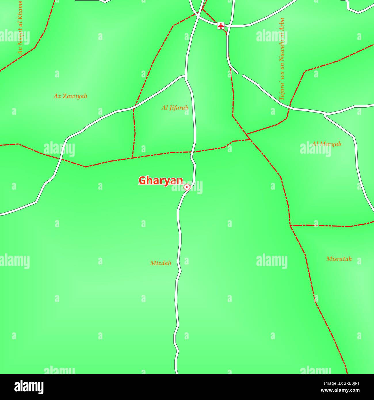Map of Gharyan City in Libya Stock Photo - Alamy