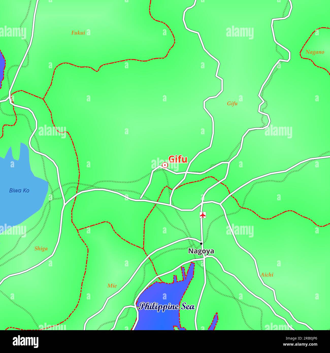 Map of Gifu City in Japan Stock Photo - Alamy