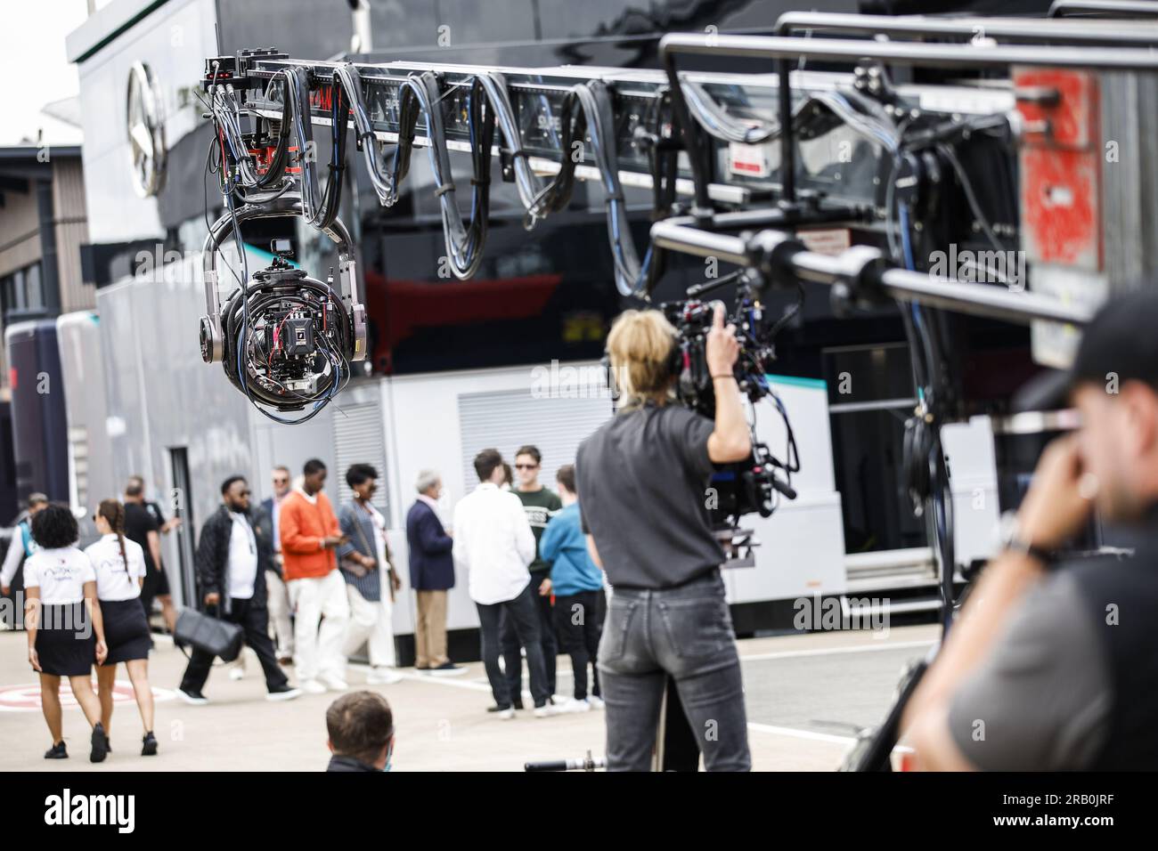 APEX APXGP Team crew filming in the paddock for the F1 movie by Apple ...