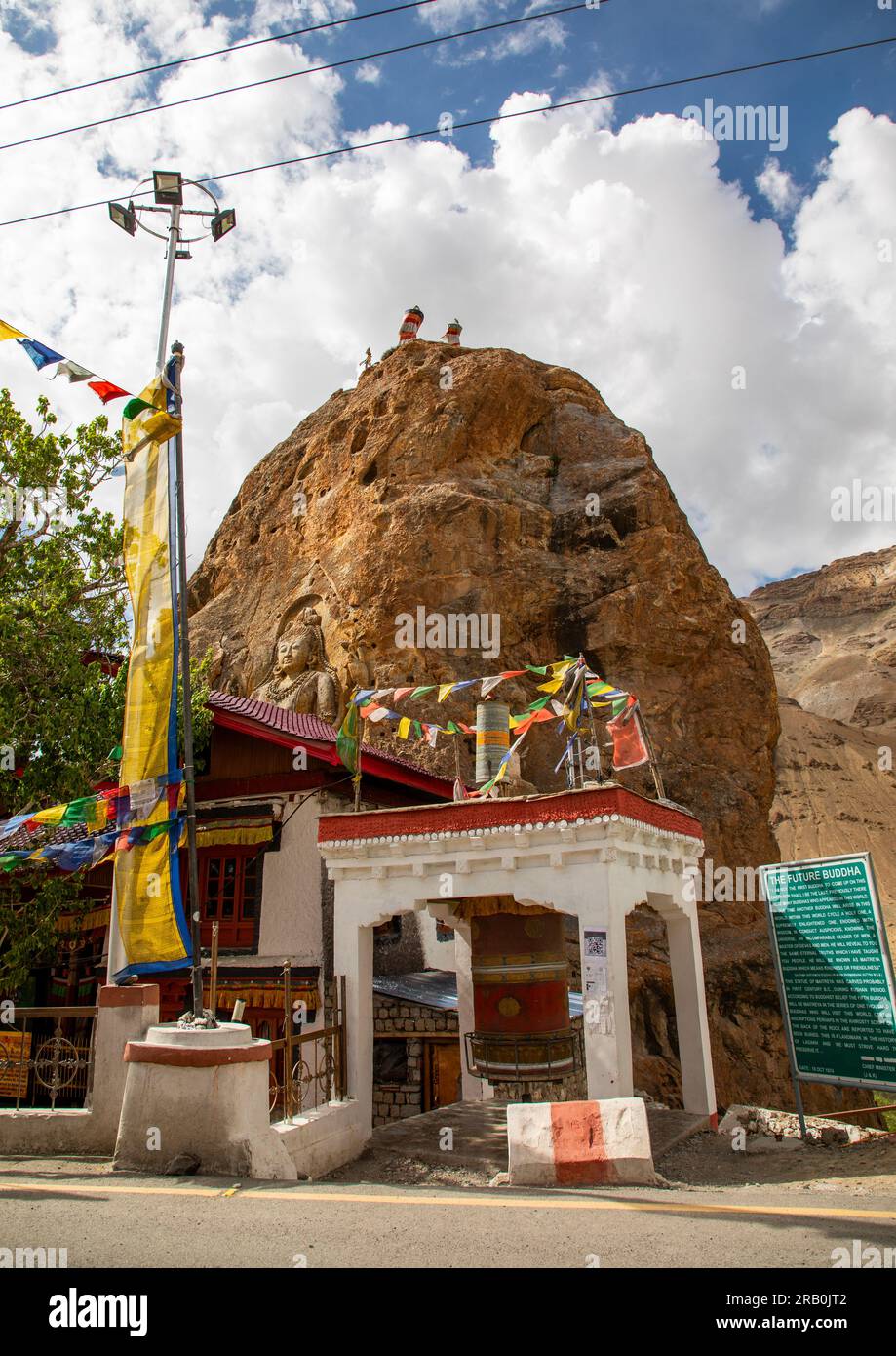 Mulbekh Gompa on Srinagar-Leh highway, Ladakh, Kargil, India Stock ...
