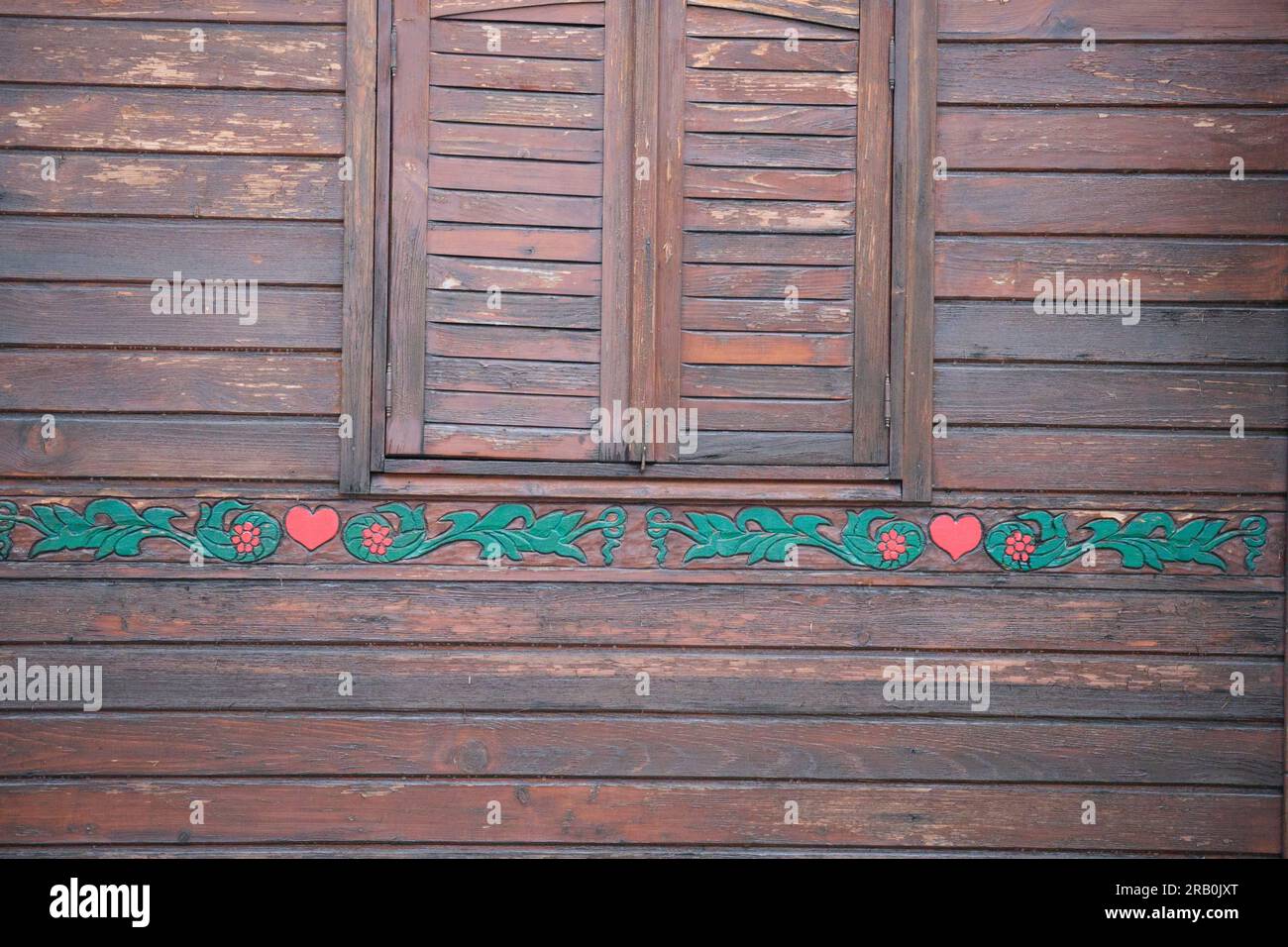 wooden panel in traditional Romanian decor Stock Photo - Alamy