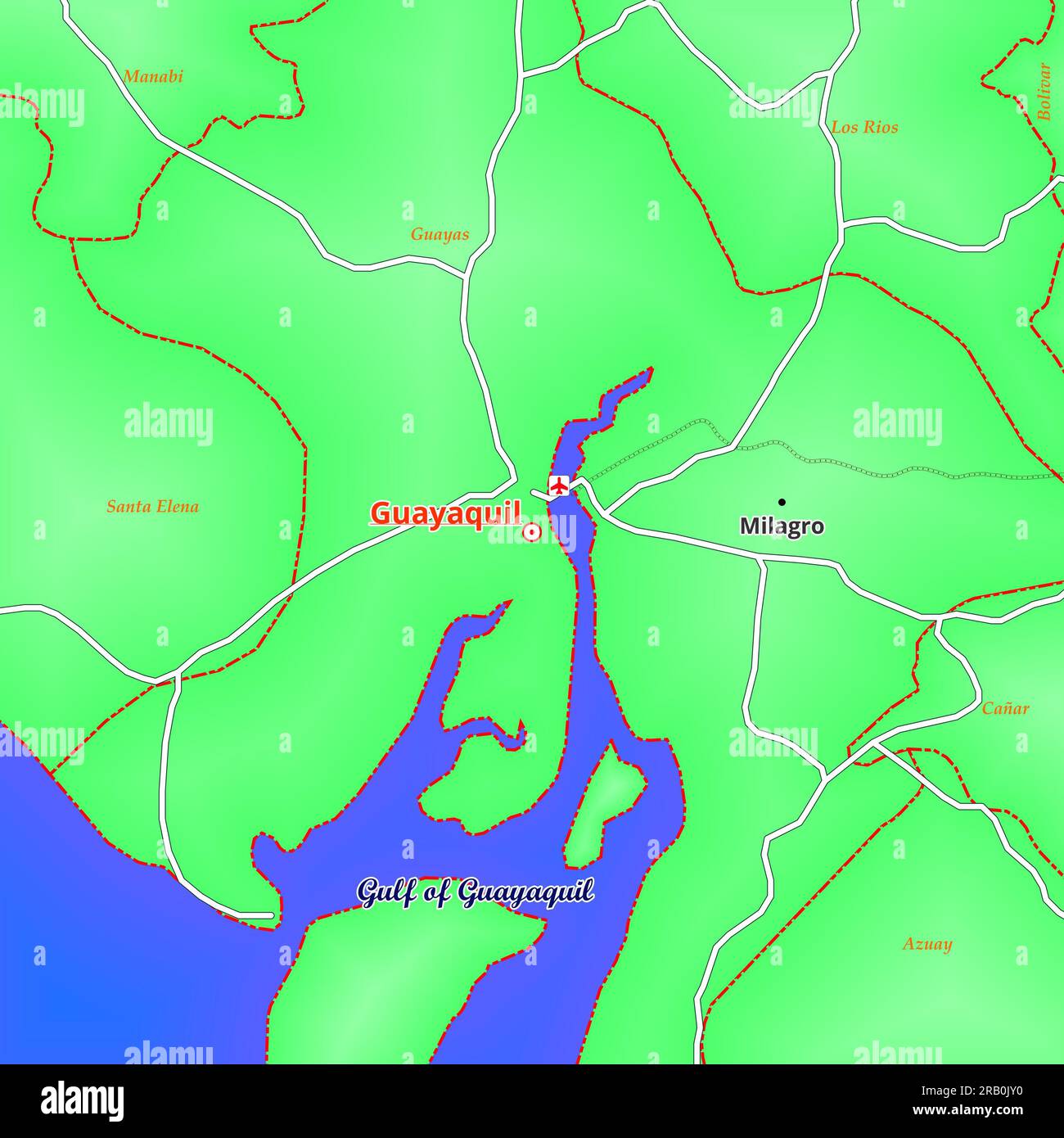 Map of Guayaquil City in Ecuador Stock Photo - Alamy