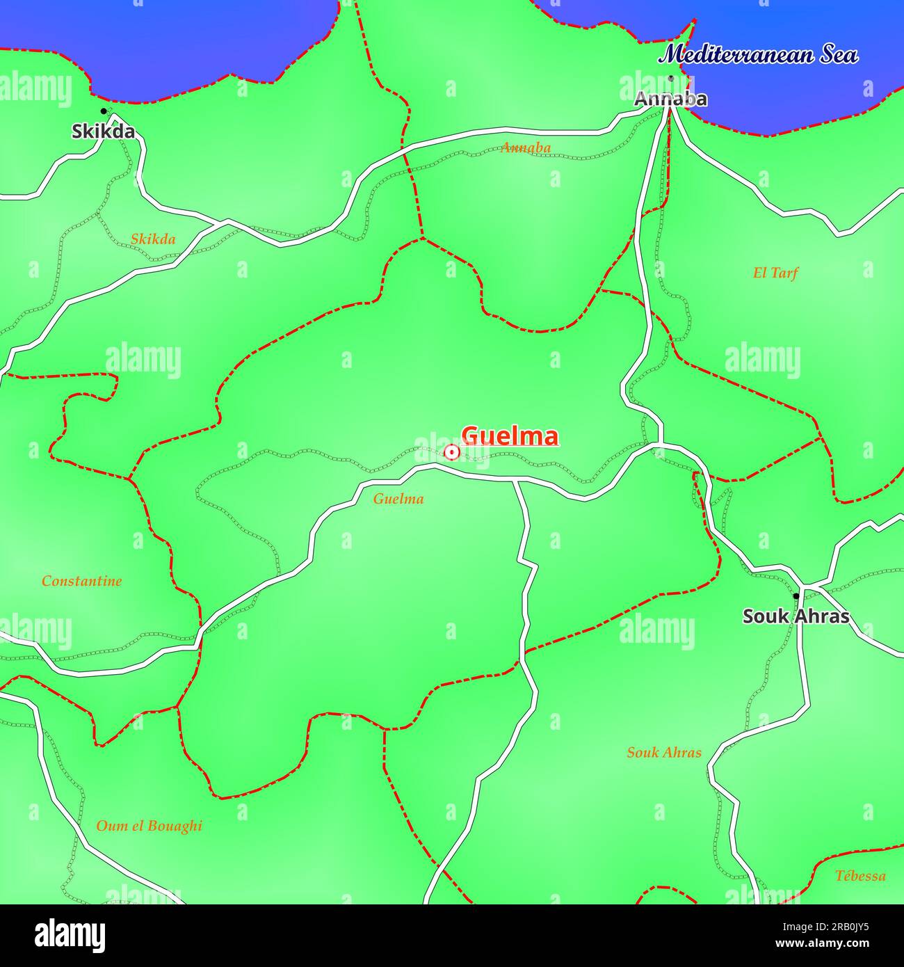 Map of Guelma City in Algeria Stock Photo - Alamy