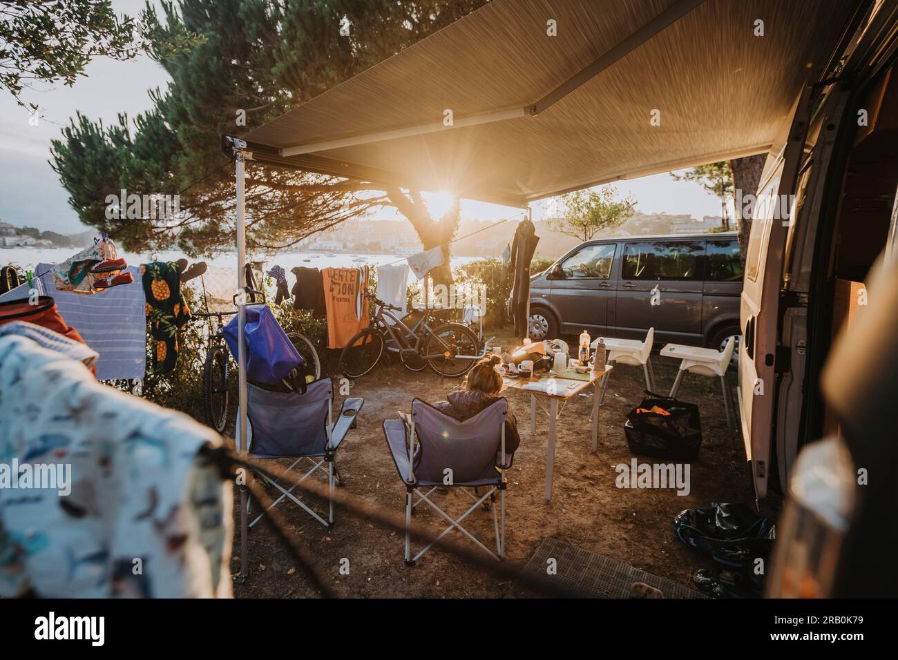 Campervan camping family hi-res stock photography and images - Alamy