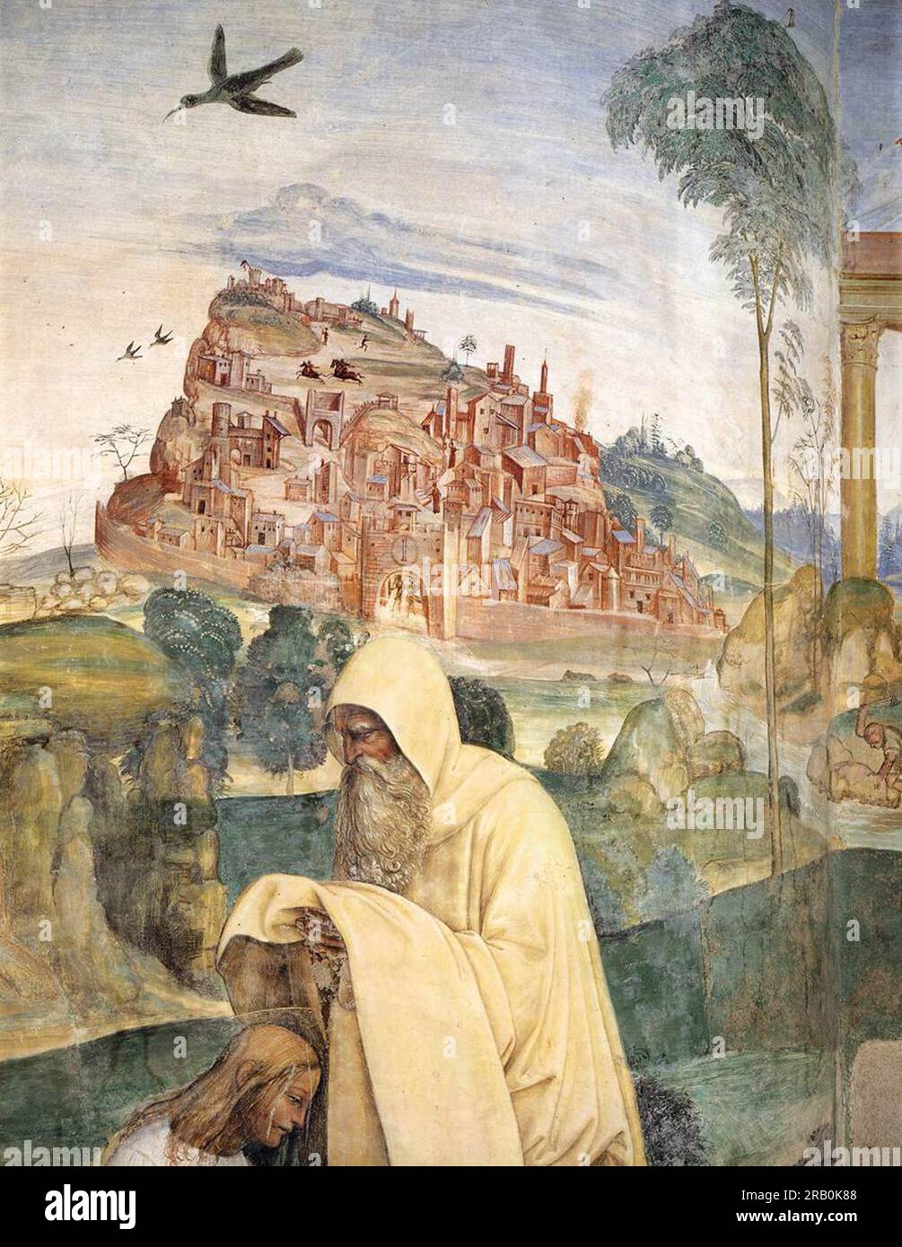 Life of St Benedict, Scene 4.The Monk Romanus Dresses Benedict (detail ...