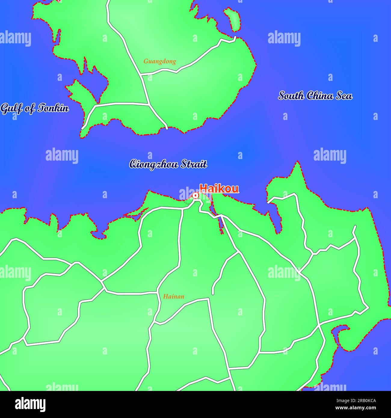 Map of Haikou City in China Stock Photo - Alamy