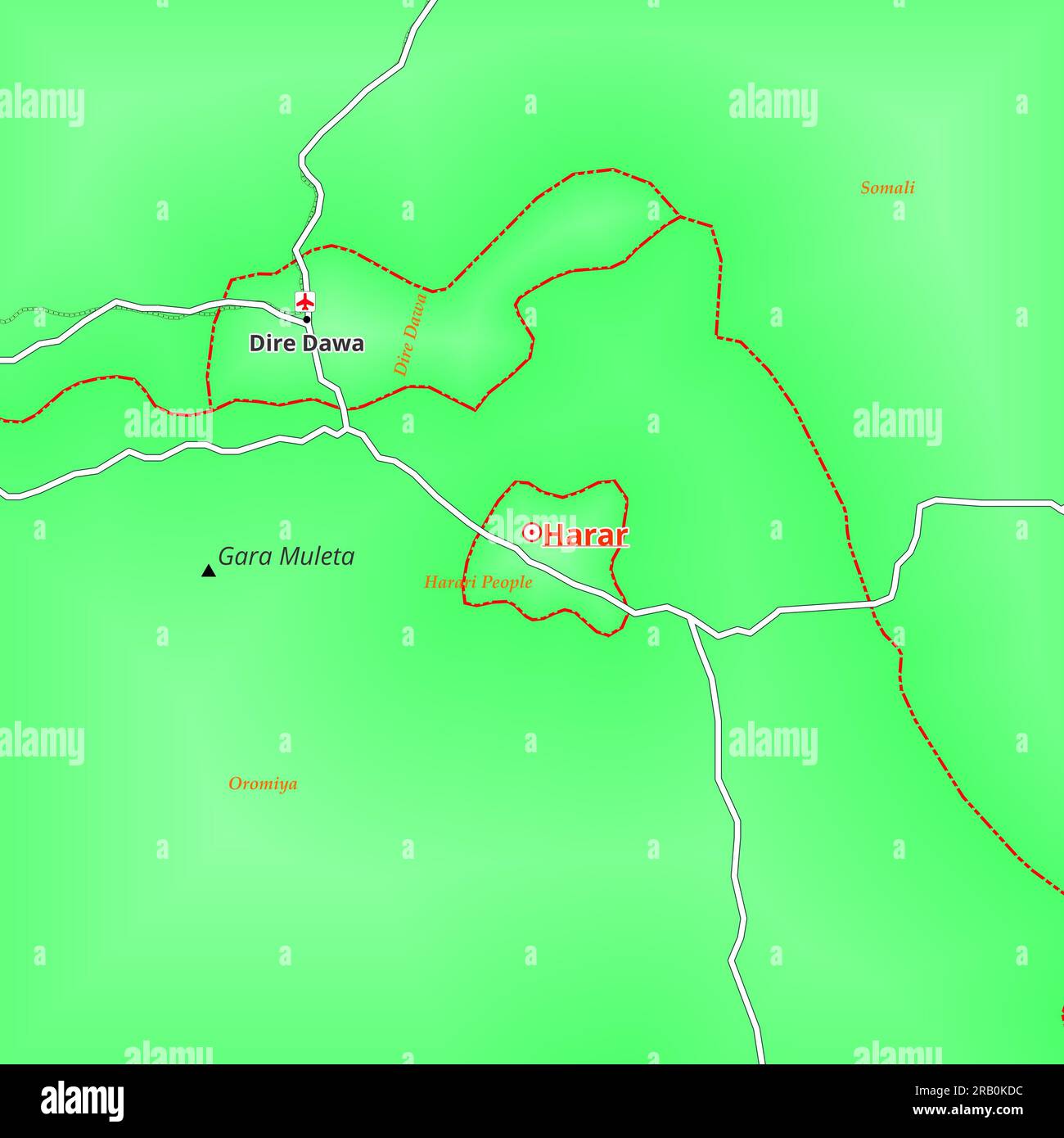 Map of Harar City in Ethiopia Stock Photo - Alamy