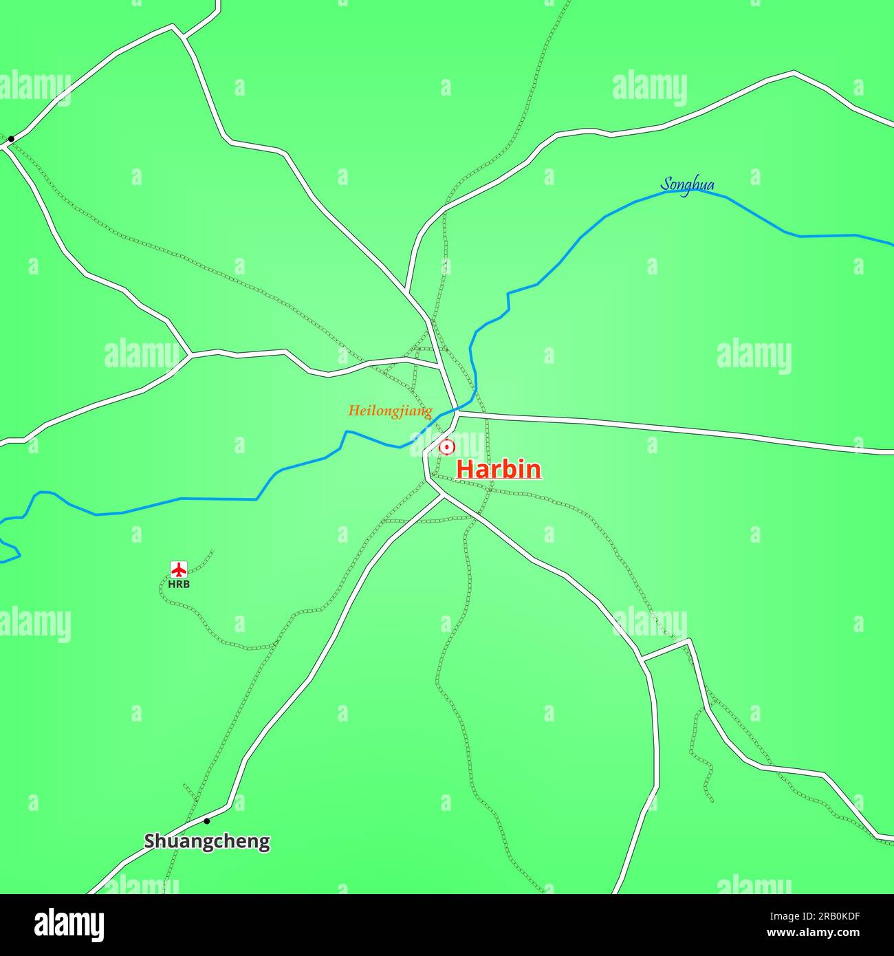 Map of Harbin City in China Stock Photo - Alamy