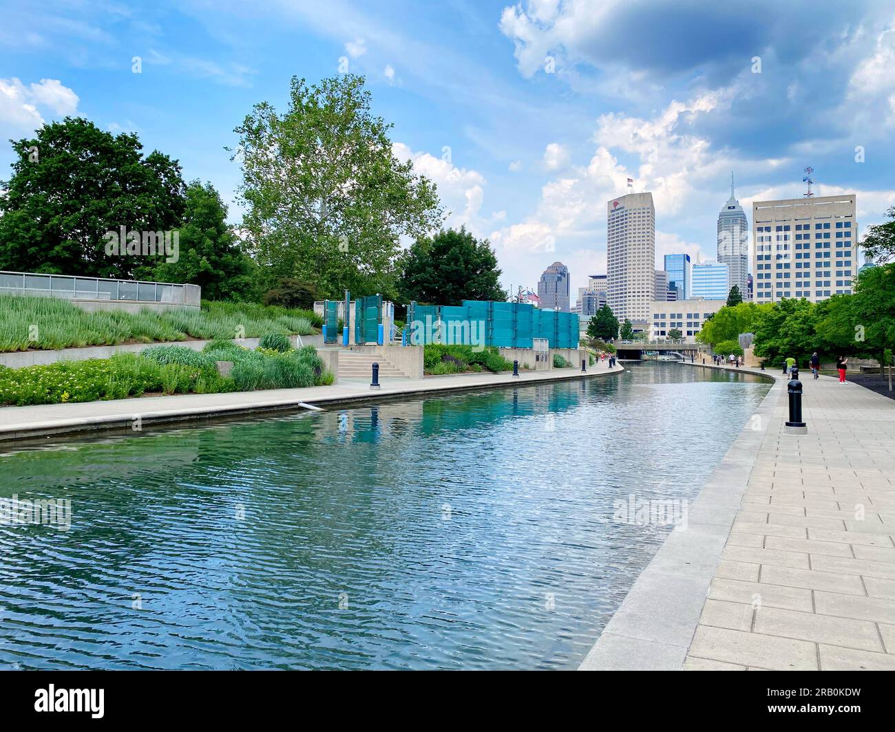 Downtown Indianapolis, Indiana, seen from the Canal Walk Stock Photo ...