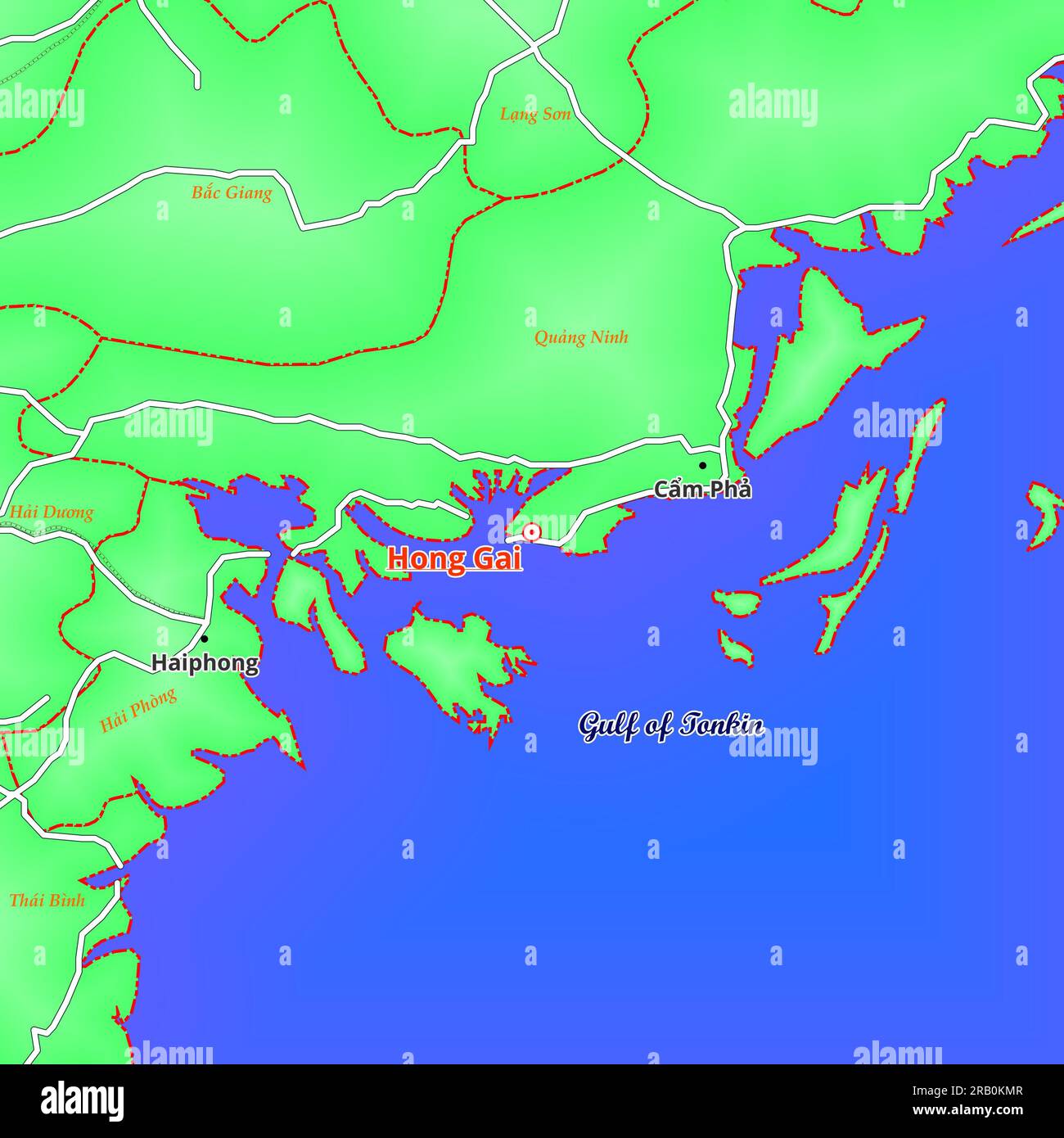 Map of Hong Gai City in Vietnam Stock Photo - Alamy