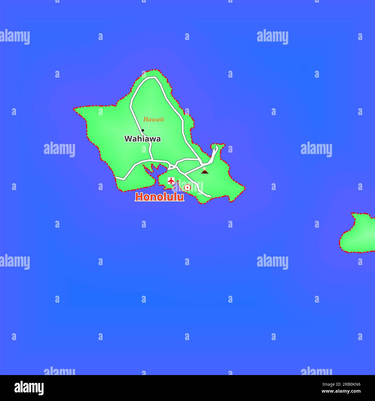 Honolulu map hi-res stock photography and images - Alamy