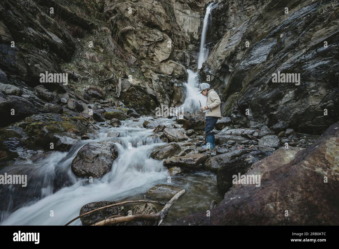 Boy waterfall hi-res stock photography and images - Alamy