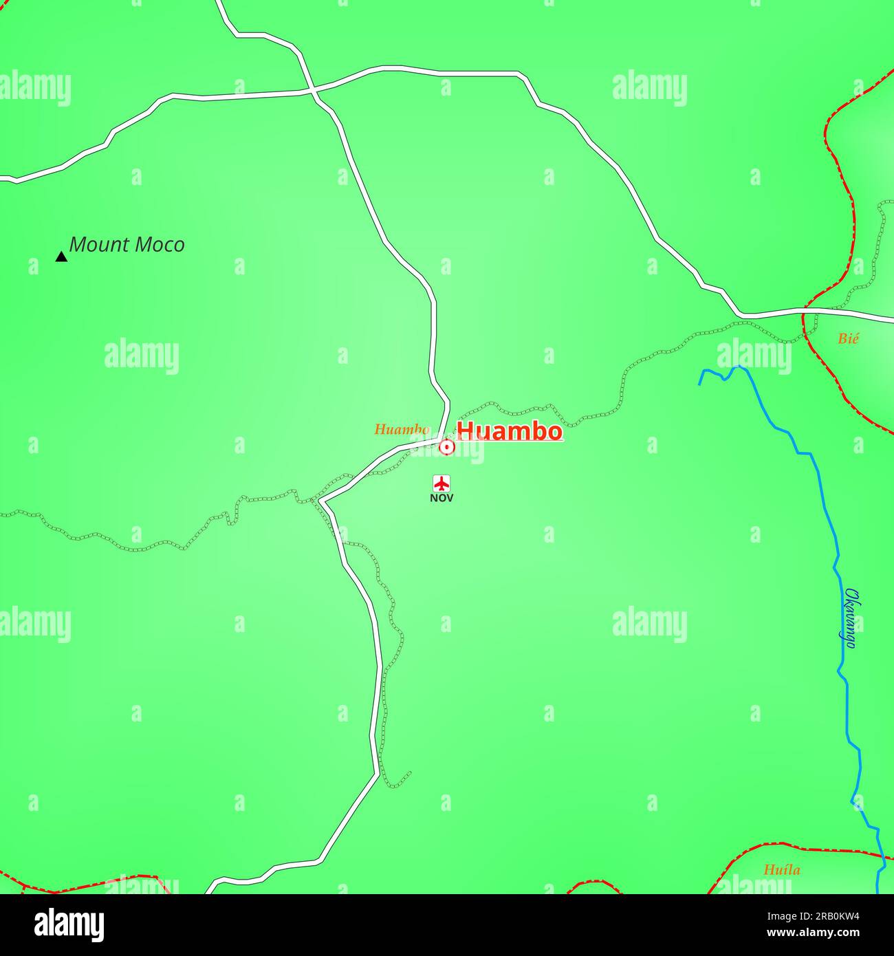 Map of Huambo City in Angola Stock Photo - Alamy