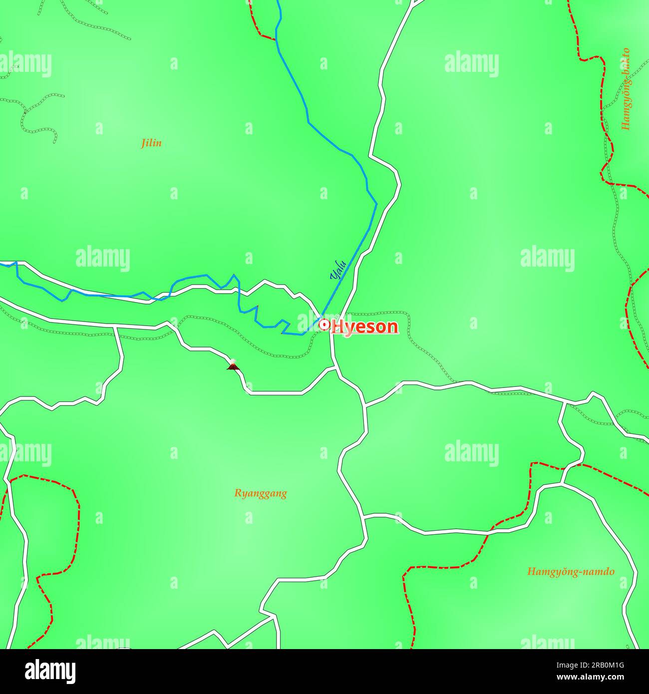 Map of Hyeson City in North Korea Stock Photo - Alamy