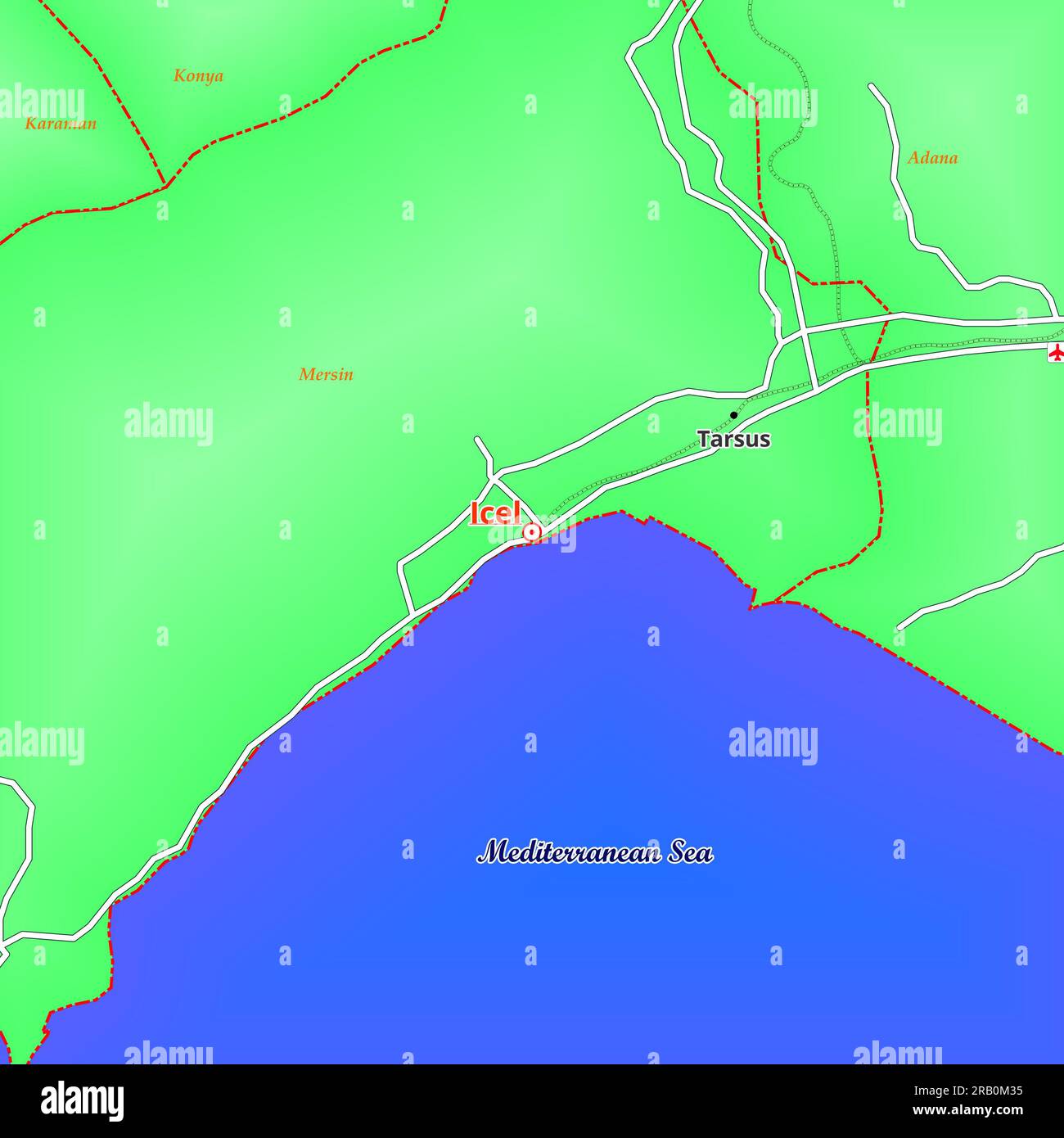 Map of Icel City in Turkey Stock Photo - Alamy