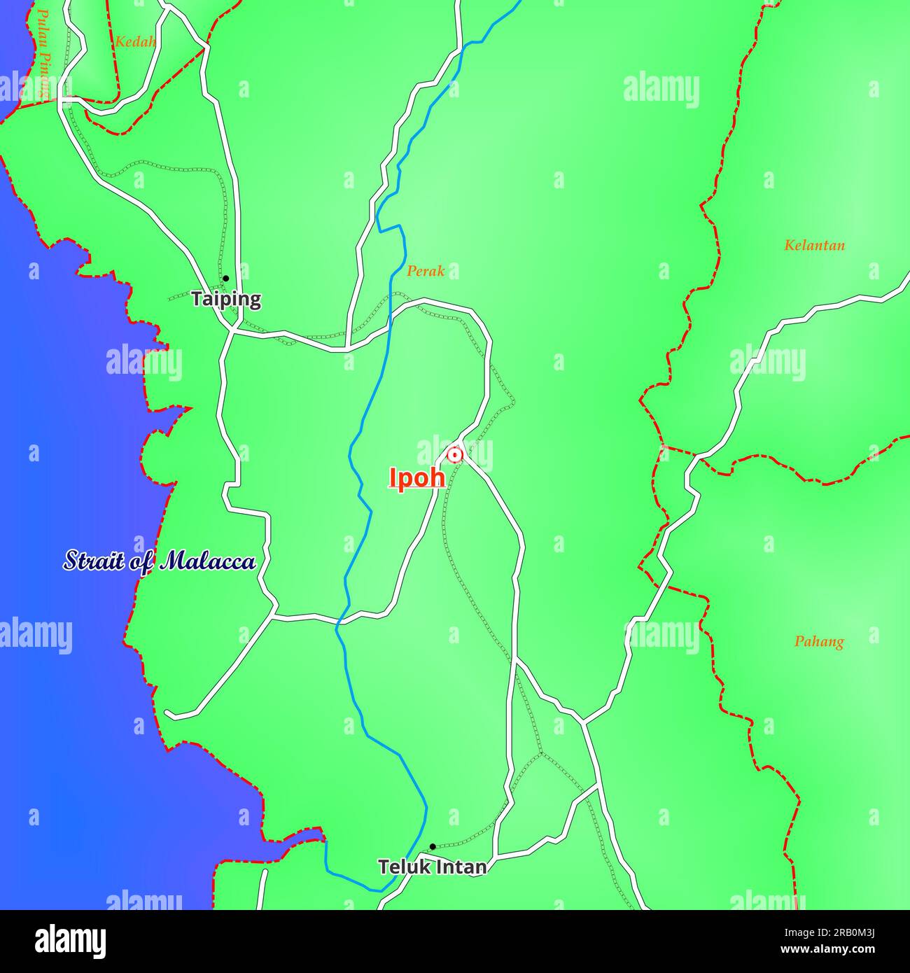 Map of Ipoh City in Malaysia Stock Photo - Alamy