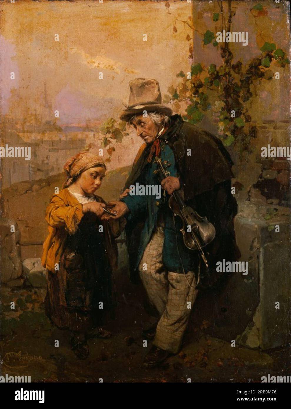 The nomadic artist (or the begging) 1872 by Domenico Induno Stock Photo ...