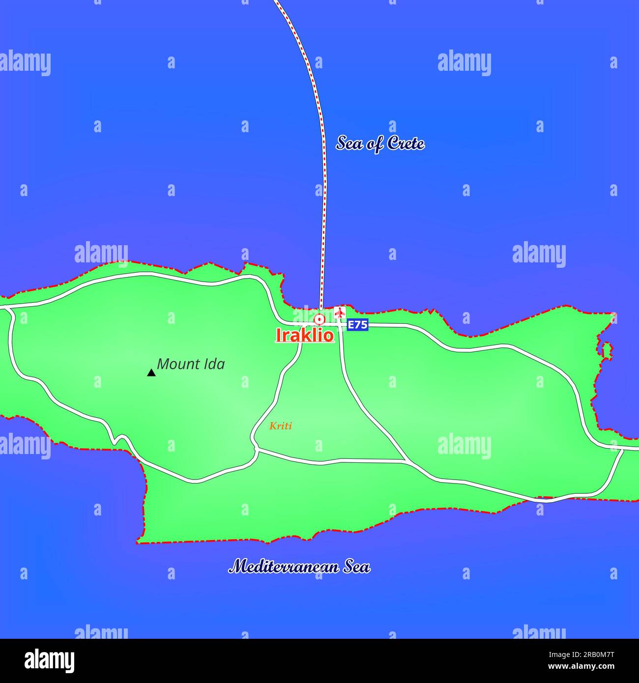 Map of Iraklio City in Greece Stock Photo - Alamy