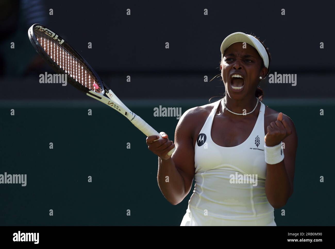 Sloane Stephens reacts during her match against Donna Vekic (not ...