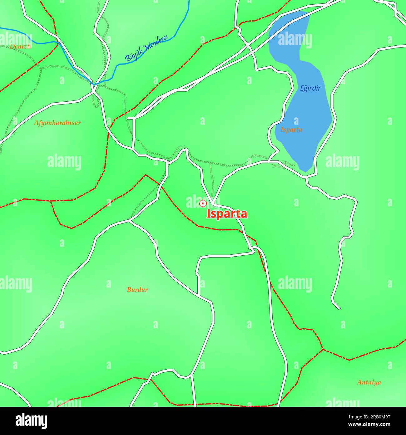 Map of Isparta City in Turkey Stock Photo - Alamy