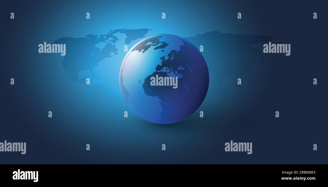 Earth Globe and World Map Design Layout- Global Business, Technology ...