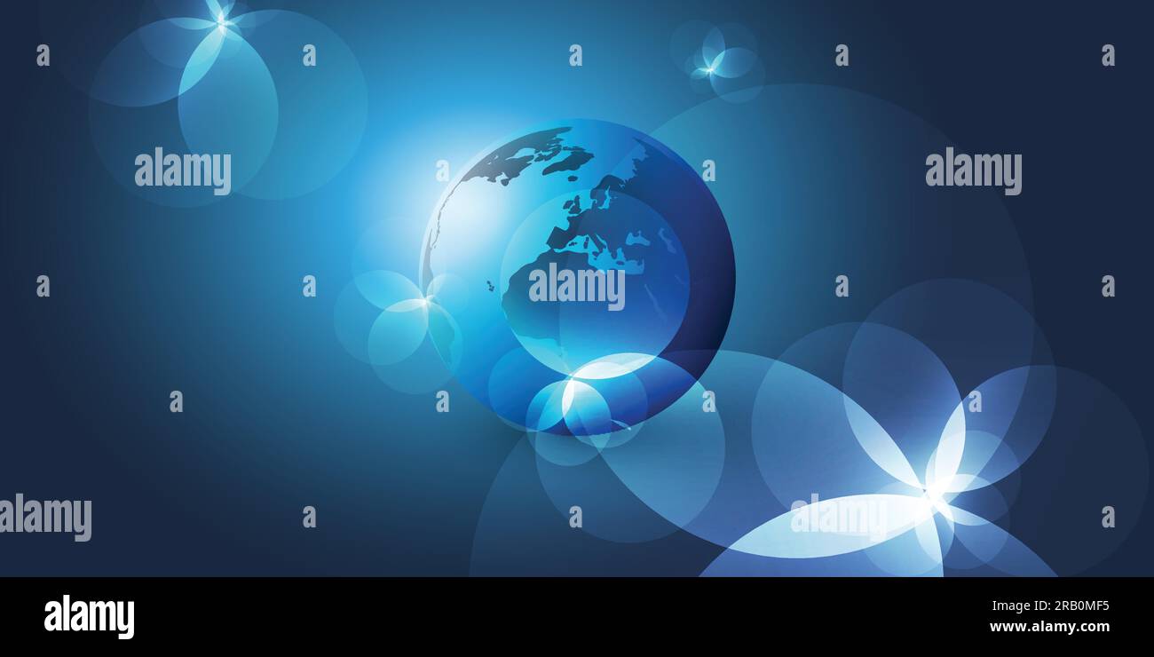 Earth Globe Layout with Light Flares - Global Business, Technology ...