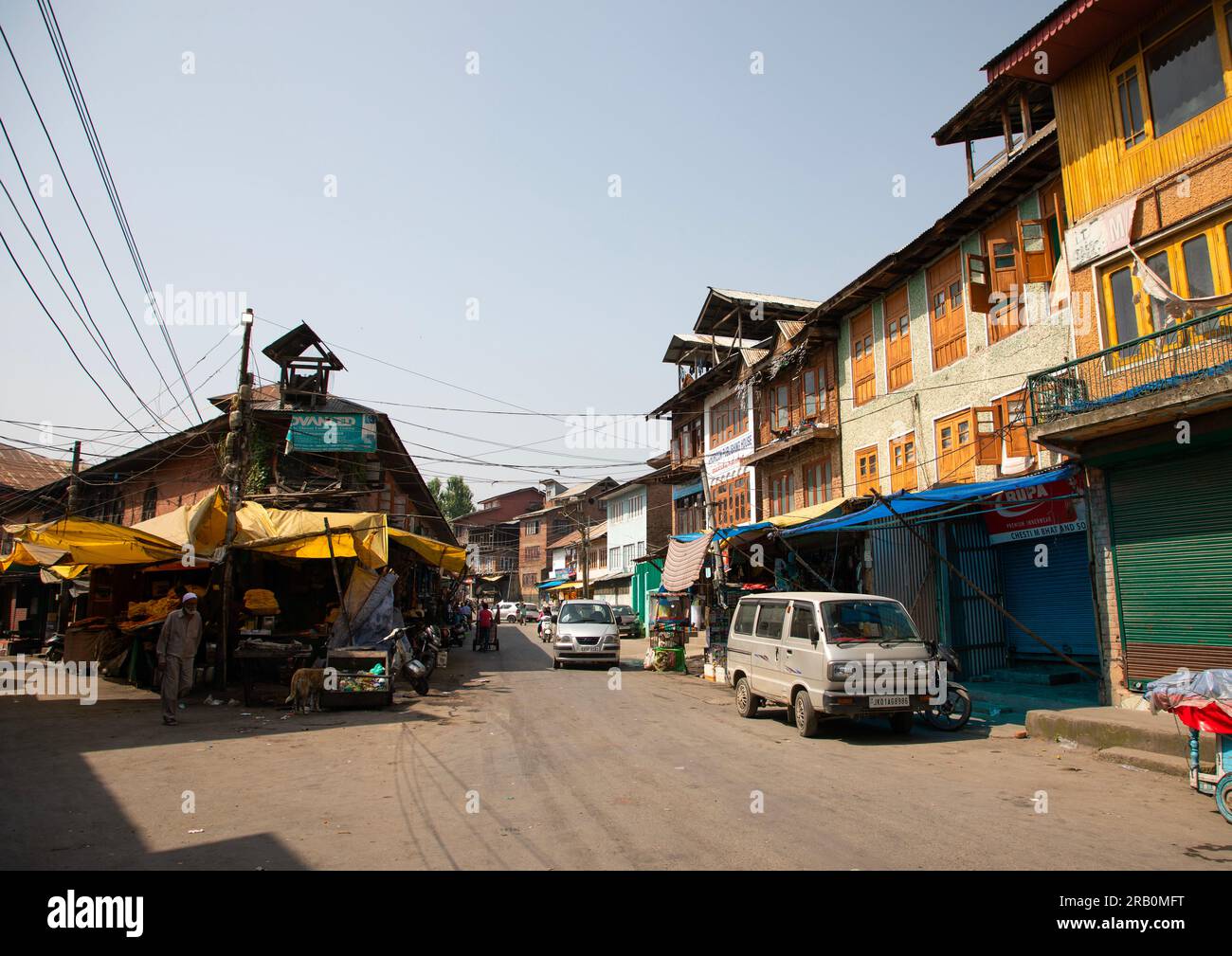 Street in the old town, Jammu and Kashmir, Srinagar, India Stock Photo ...