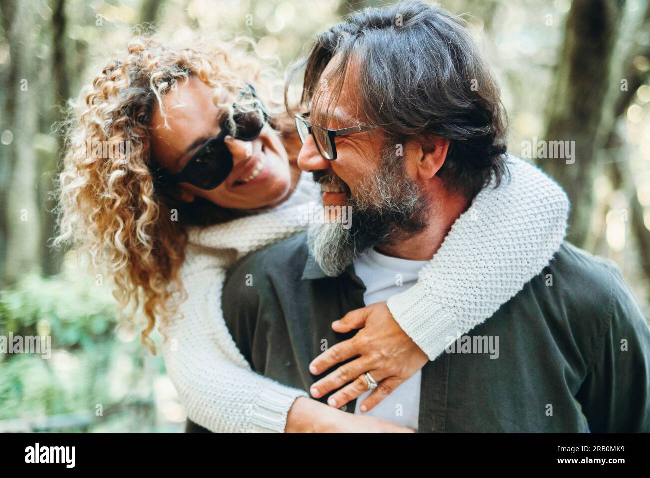 Love people and nature. Outdoor leisure activity together. Man and ...