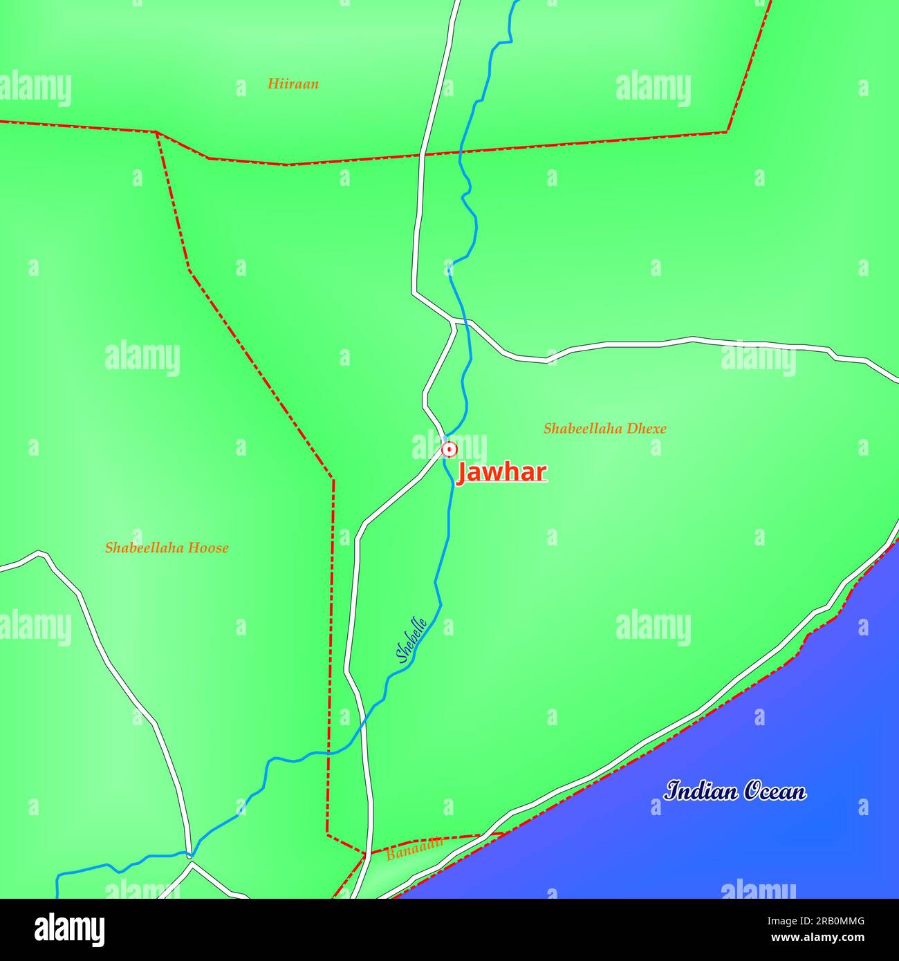 Map of Jawhar City in Somalia Stock Photo - Alamy