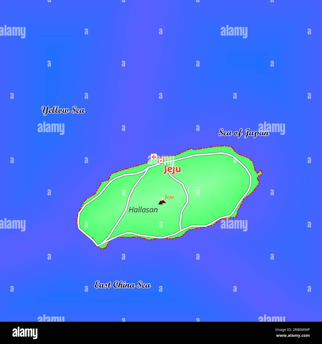 Map of Jeju City in South Korea Stock Photo - Alamy