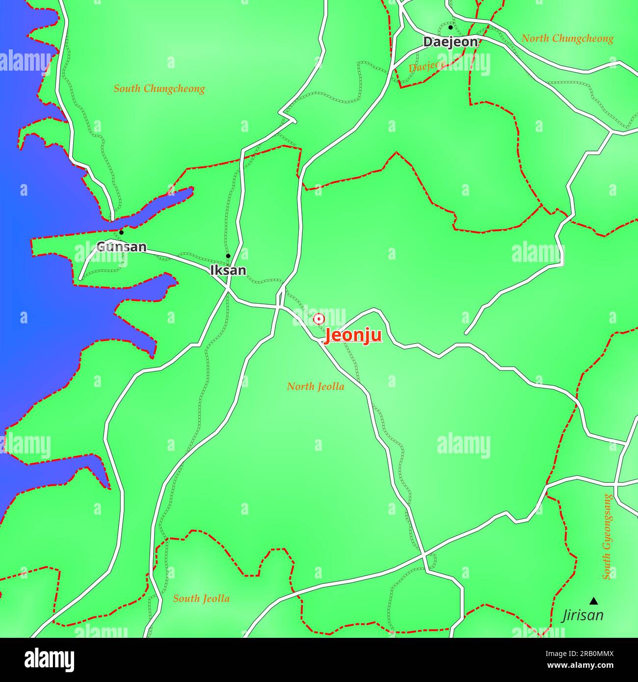Map of Jeonju City in South Korea Stock Photo - Alamy