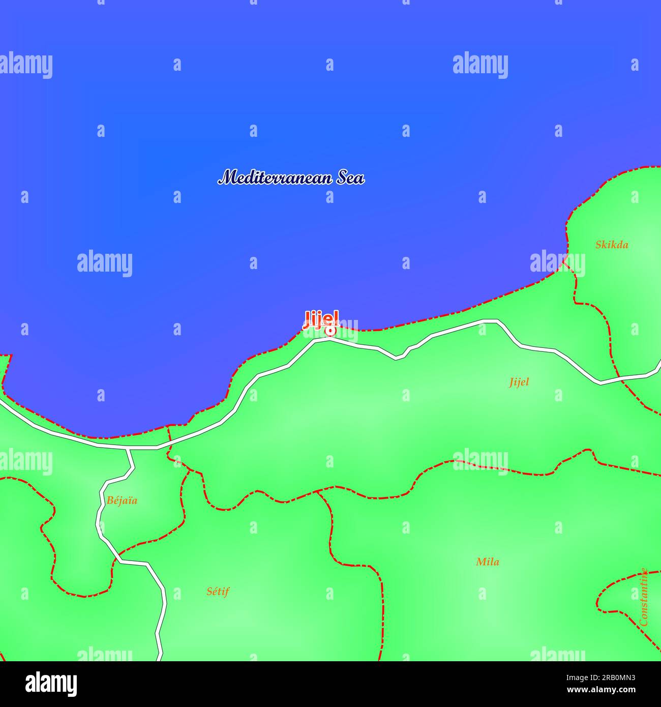 Map of Jijel City in Algeria Stock Photo - Alamy