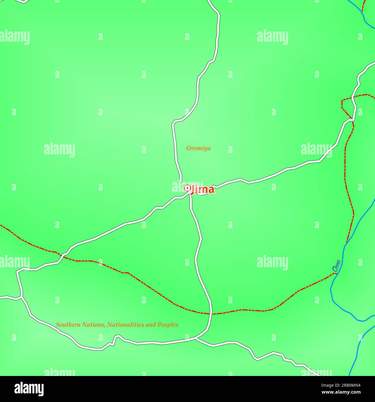 Map of Jima City in Ethiopia Stock Photo - Alamy