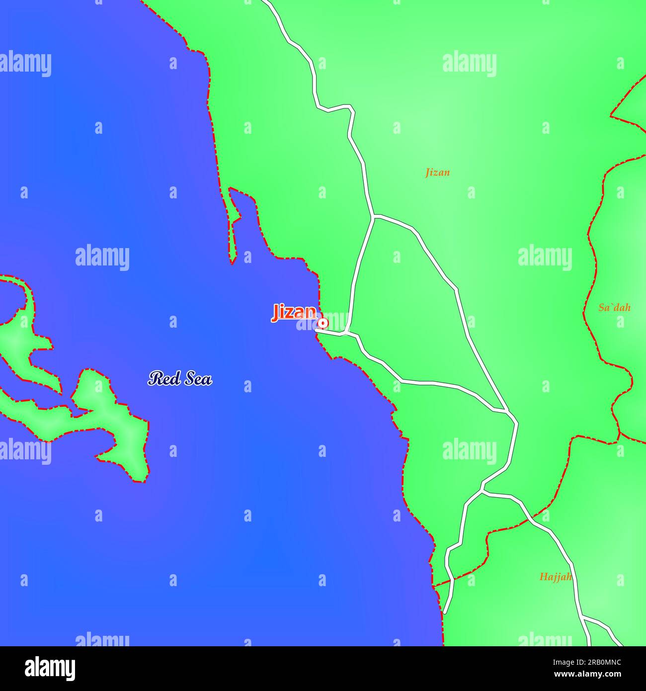 Map of Jizan City in Saudi Arabia Stock Photo - Alamy