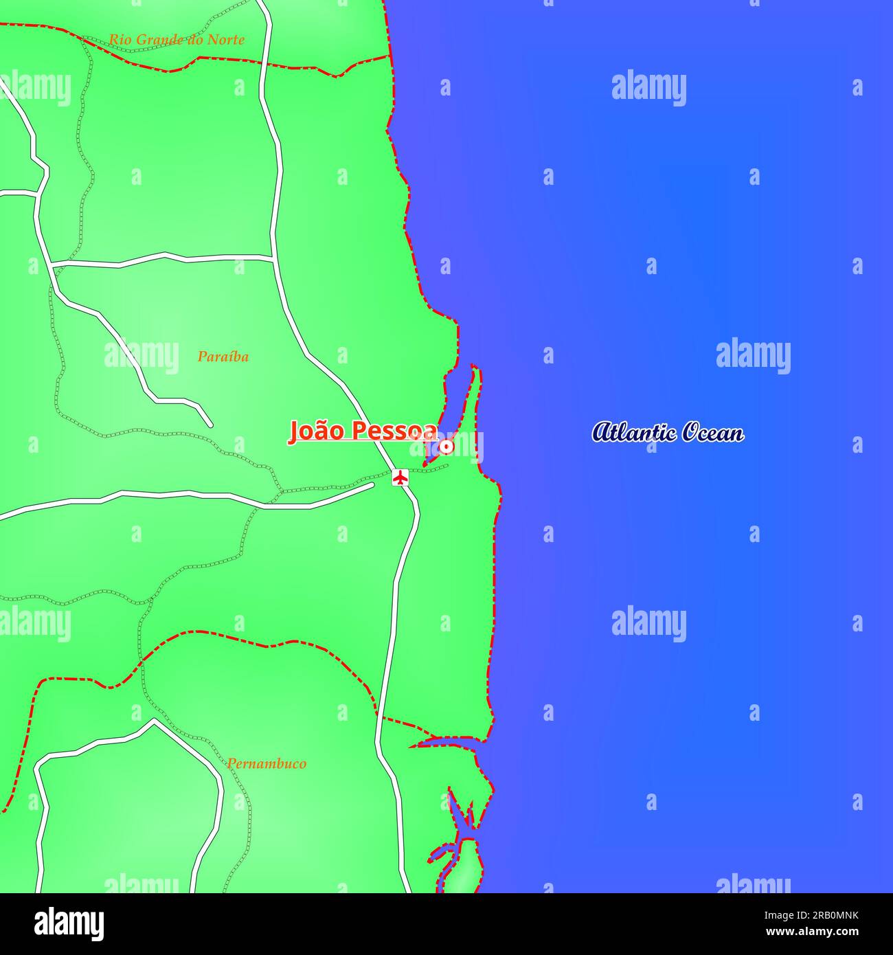 Map of João Pessoa City in Brazil Stock Photo - Alamy