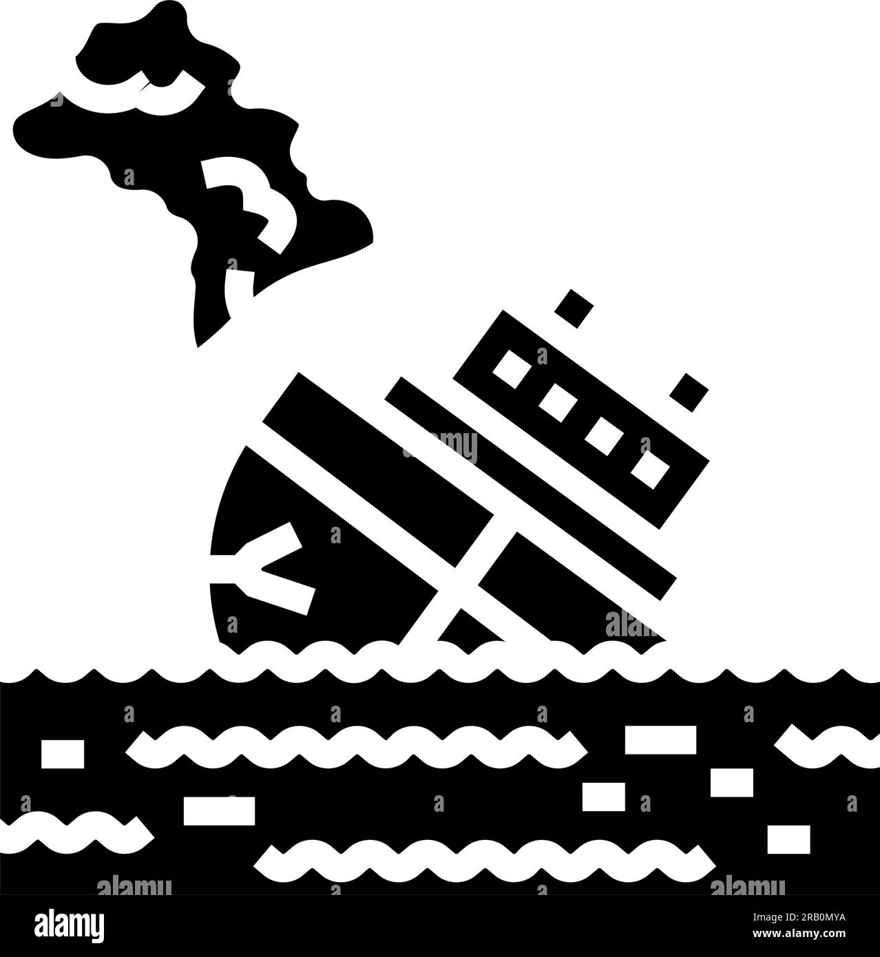 marine accident glyph icon vector illustration Stock Vector Image & Art ...