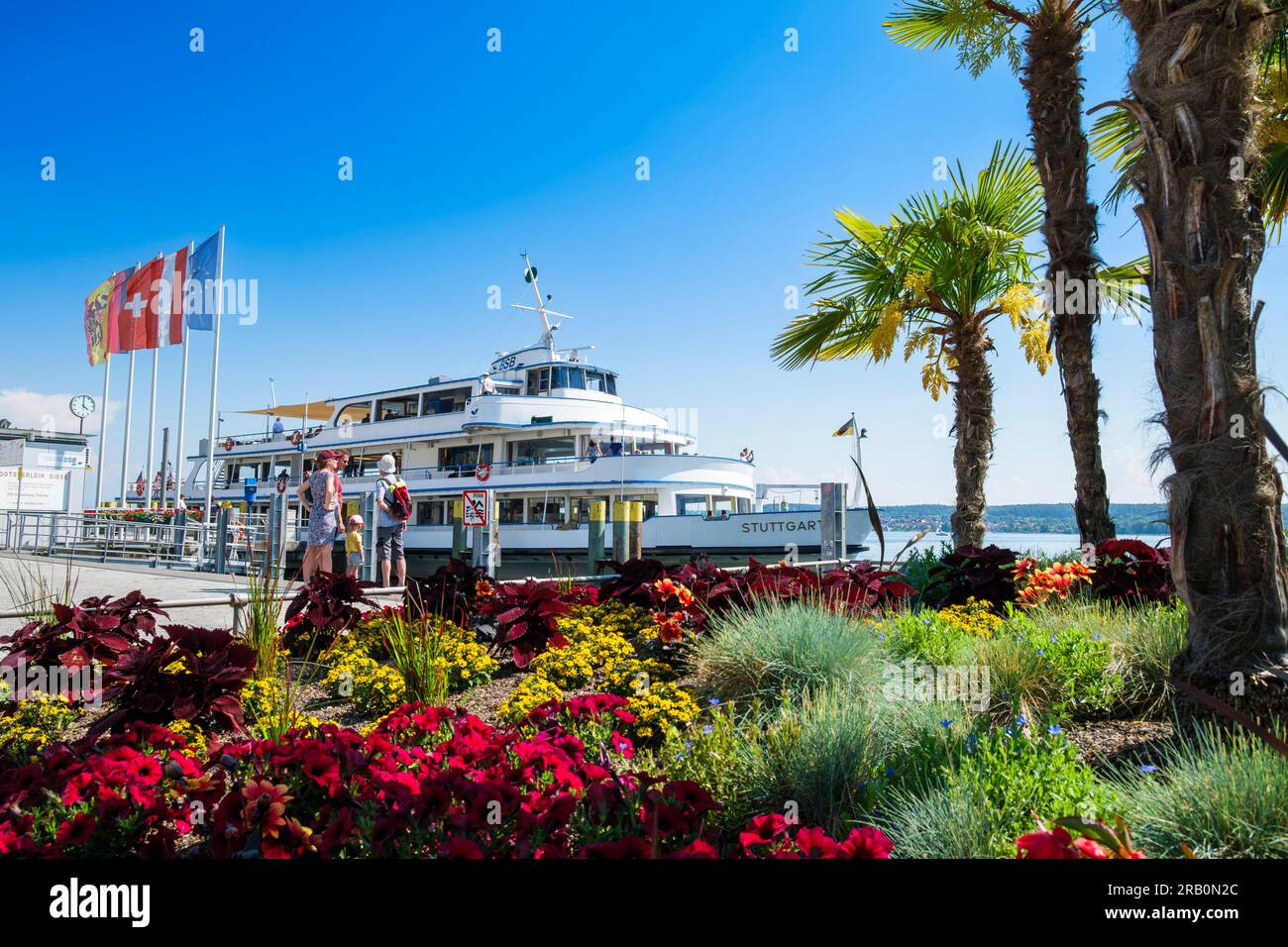 Passenger ship "Stuttgart" docks in Überlingen on Lake Constance Stock ...