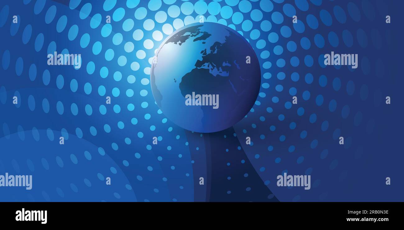 Earth Globe Design with Glowing Spotted Swirly Abstract Background ...