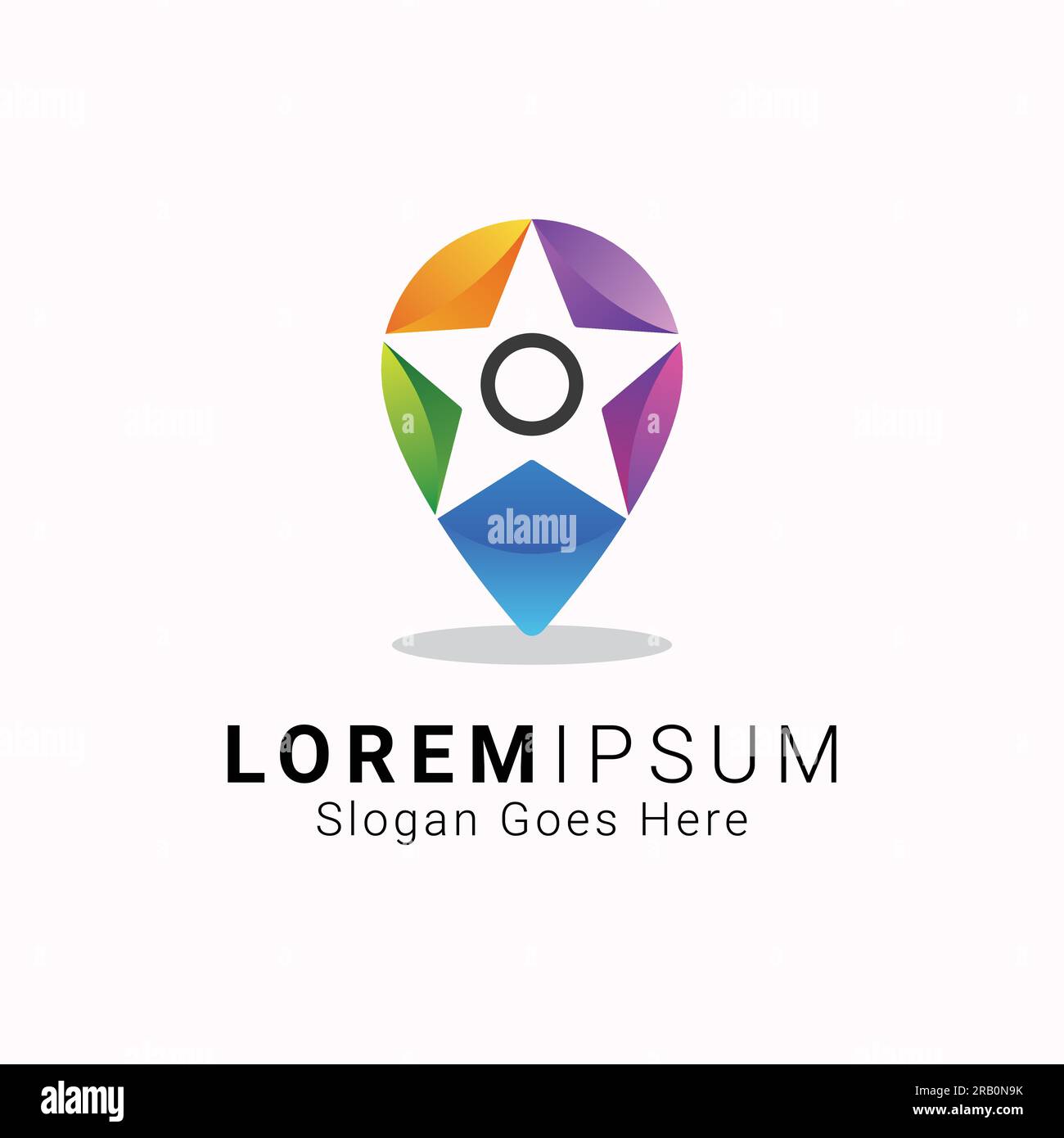 Abstract 3D Color Star Location Logo Design Star Pin Stock Vector Image ...