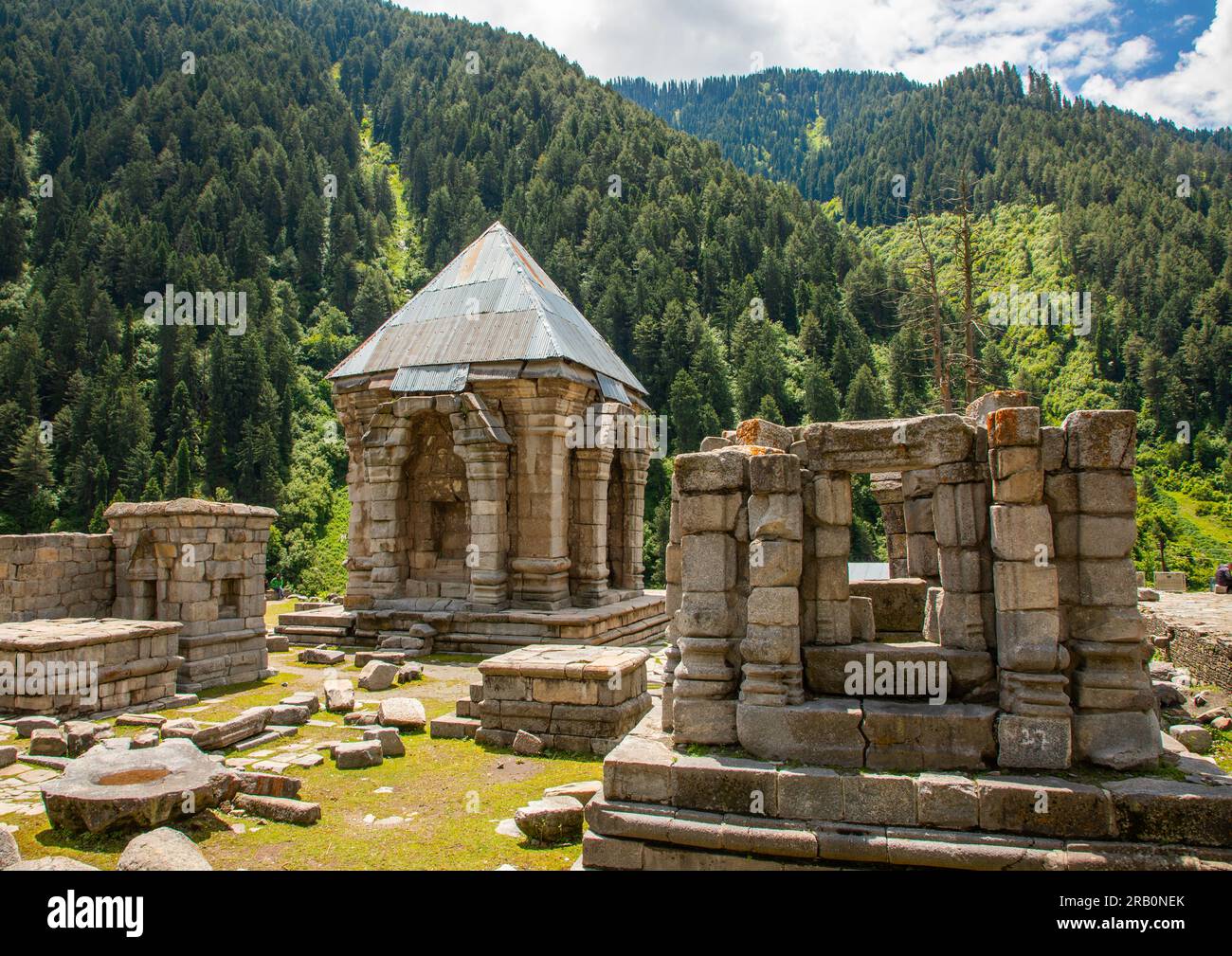 Ruins of Naranag Temple on ancient Hindu pilgrimage site, Jammu and ...