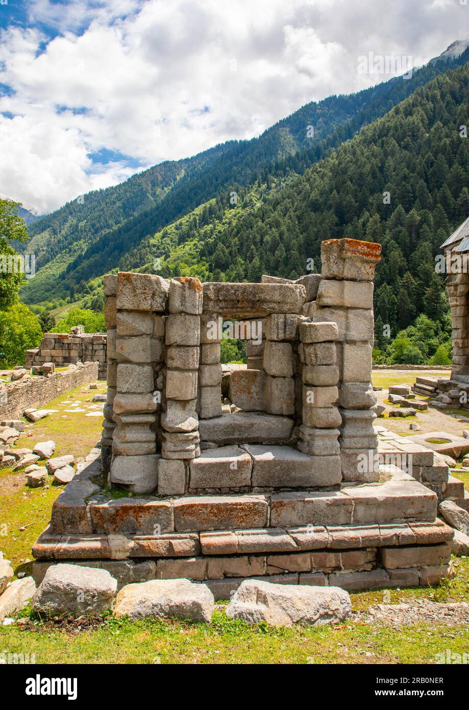 Ruins of Naranag Temple on ancient Hindu pilgrimage site, Jammu and ...