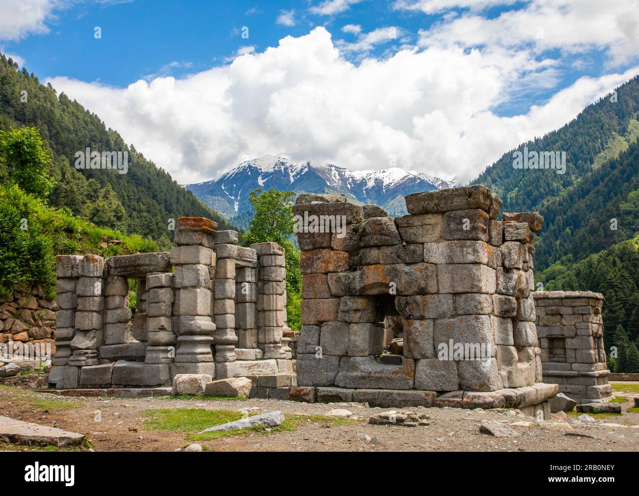 Ruins of Naranag Temple on ancient Hindu pilgrimage site, Jammu and ...