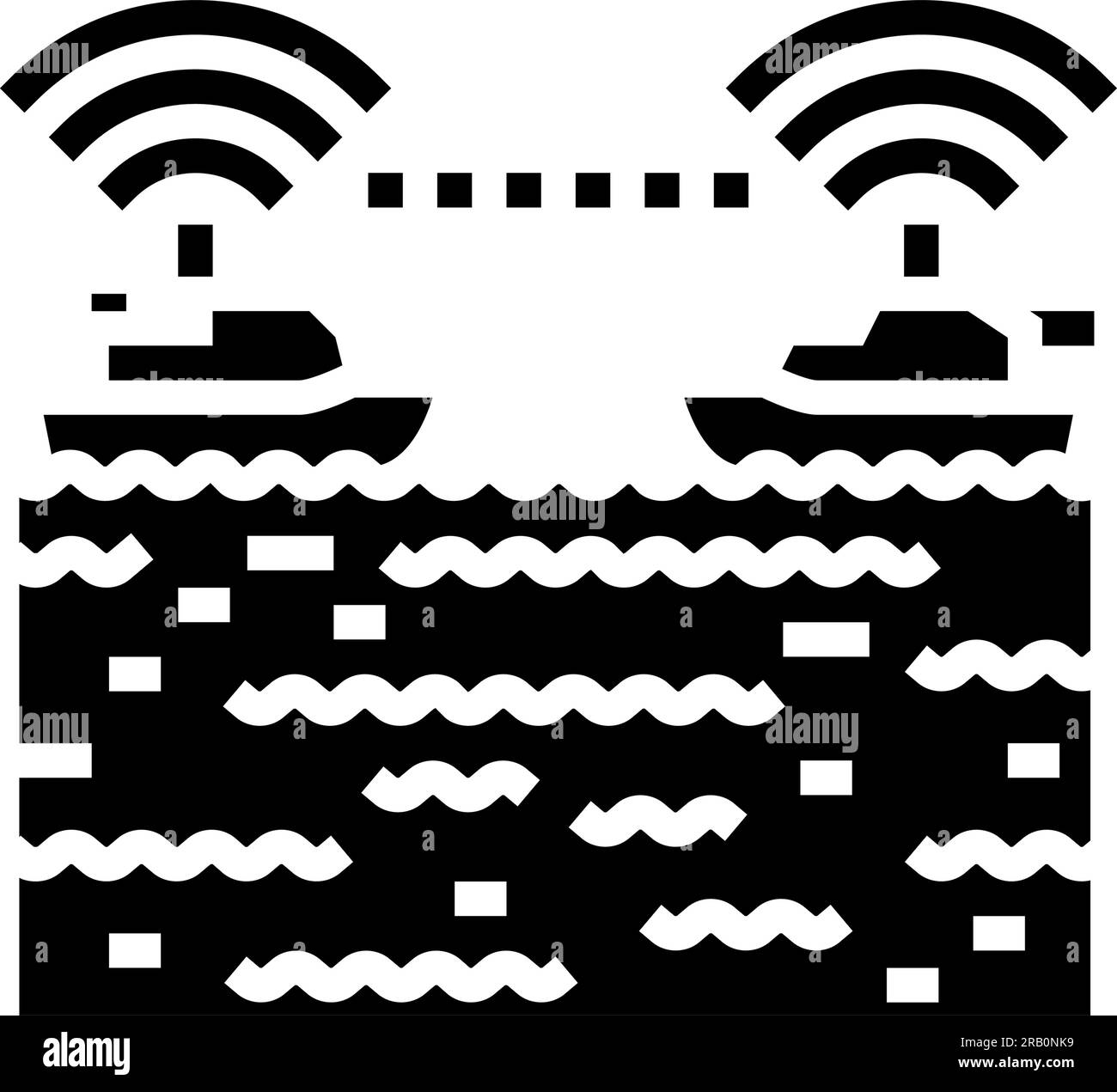 ship collision avoidance systems glyph icon vector illustration Stock ...