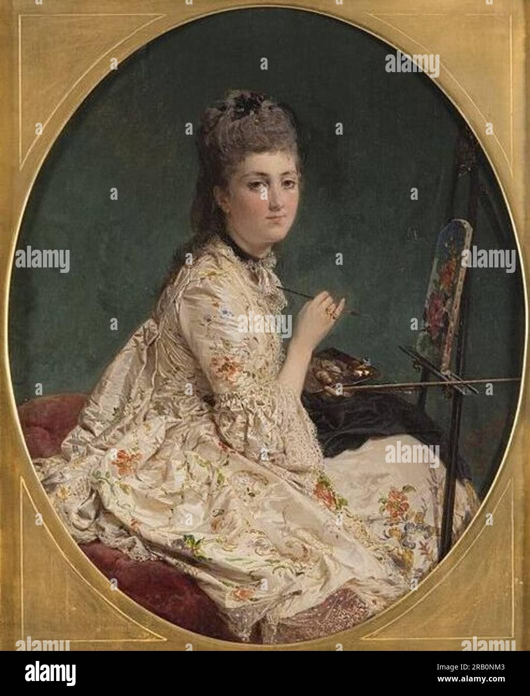The female painter 1873 by Gerolamo Induno Stock Photo - Alamy