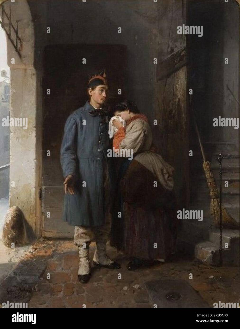 The departure of the conscript 1862 by Gerolamo Induno Stock Photo - Alamy