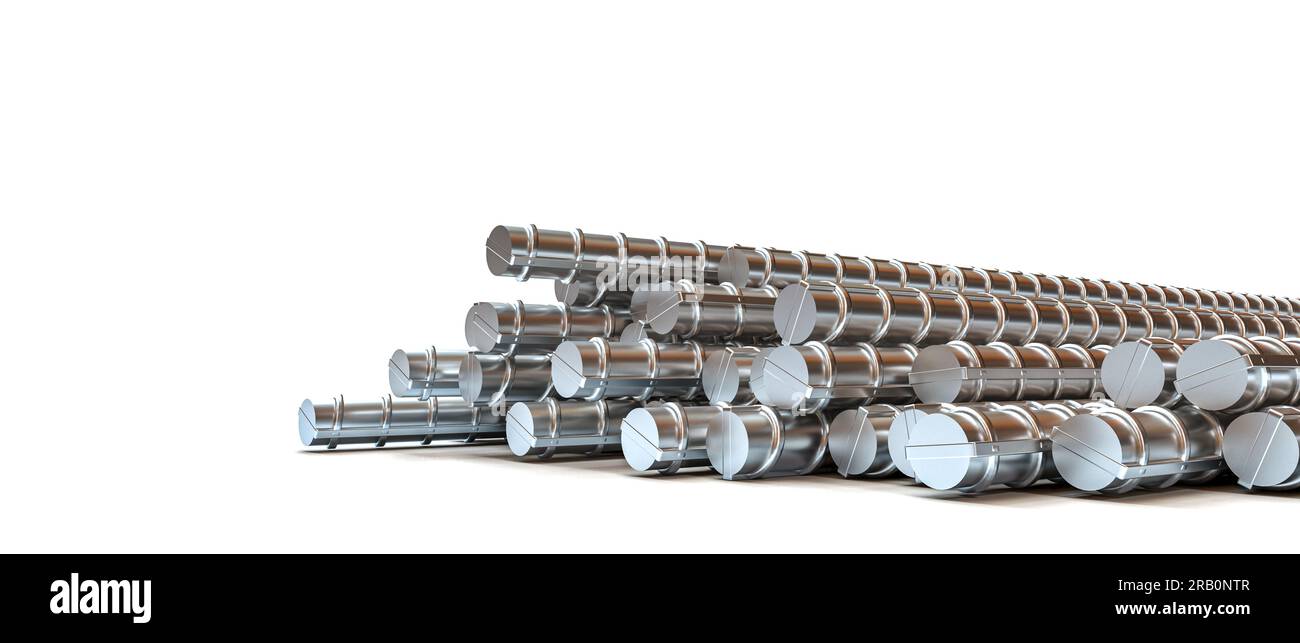 steel rebar on a white background. 3d render Stock Photo - Alamy