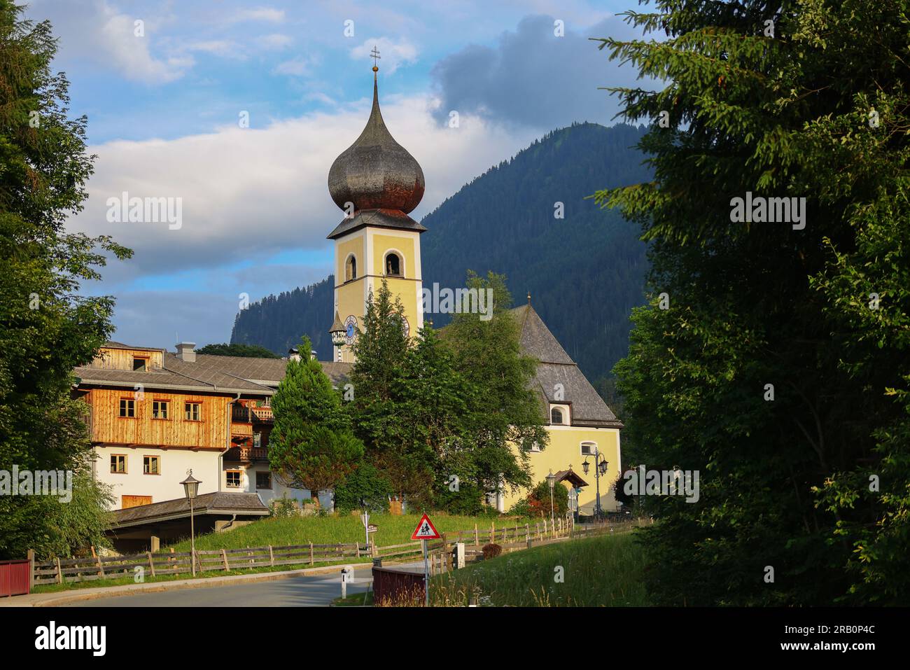 Mountain village on the mountainside. Village in mountains Stock Photo ...