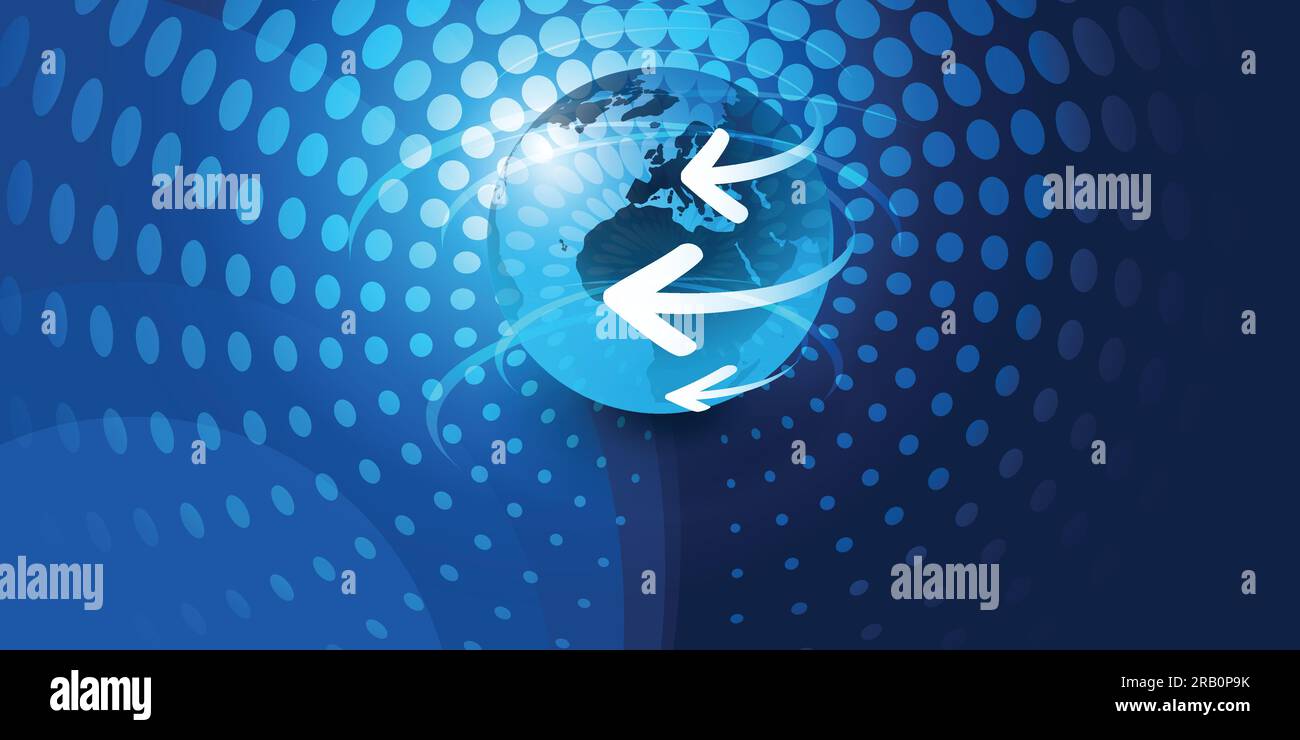 Earth Globe Design in Spotted Glowing Swirly Abstract Background ...