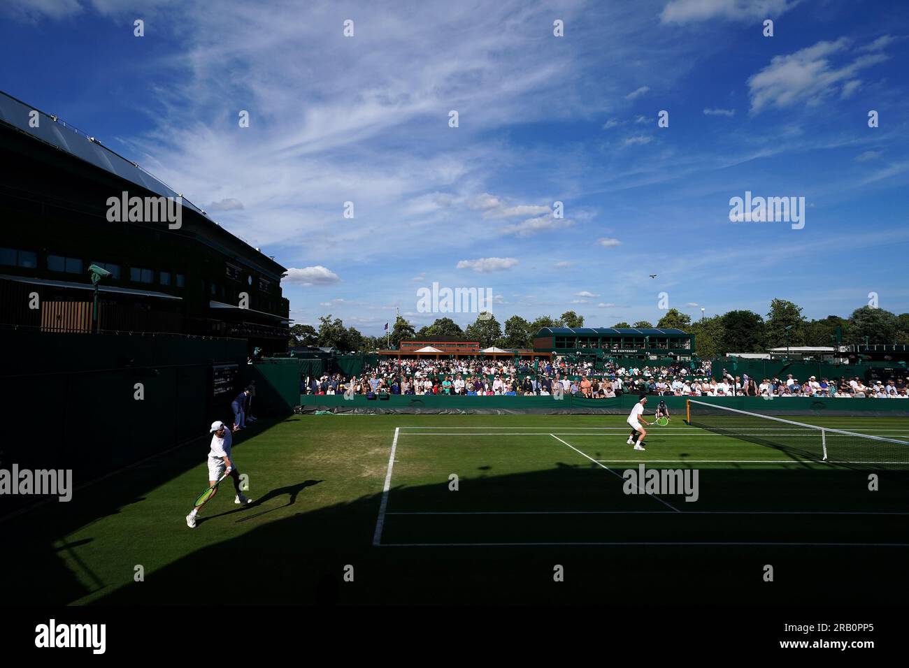 Connor Thomson and Toby Samuel during their Gentlemen’s Doubles match ...